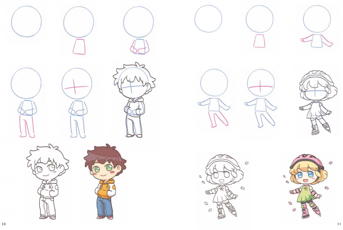 how to draw kawaii person